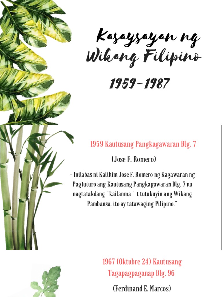 Kasaysayan NG: Wikang Filipino | PDF