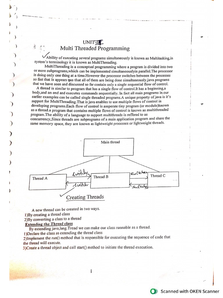 Threads&exceptions UNI T 3 | PDF