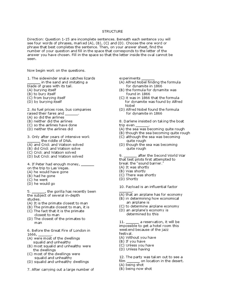 Structure Exercise | PDF