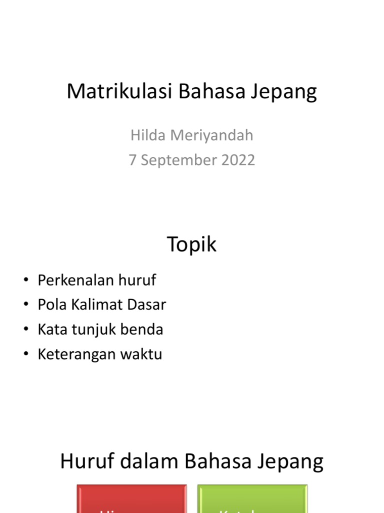Matrikulasi Bahasa Jepang-AJ | PDF