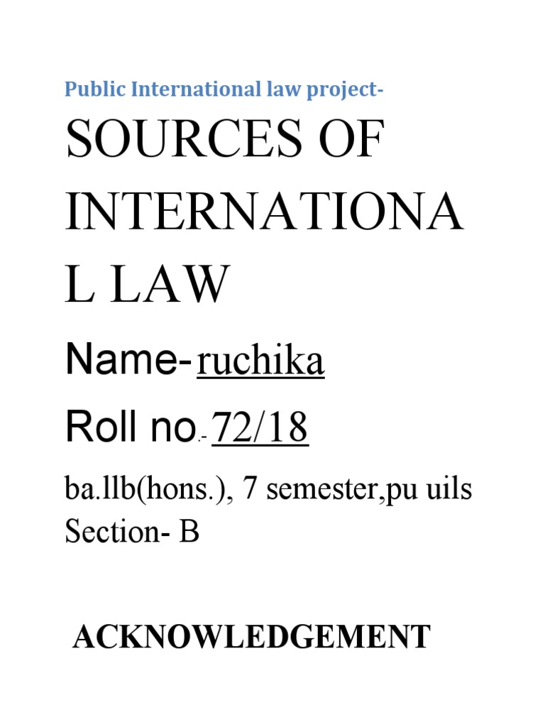 Public International Law Project | PDF | International Law | Treaty