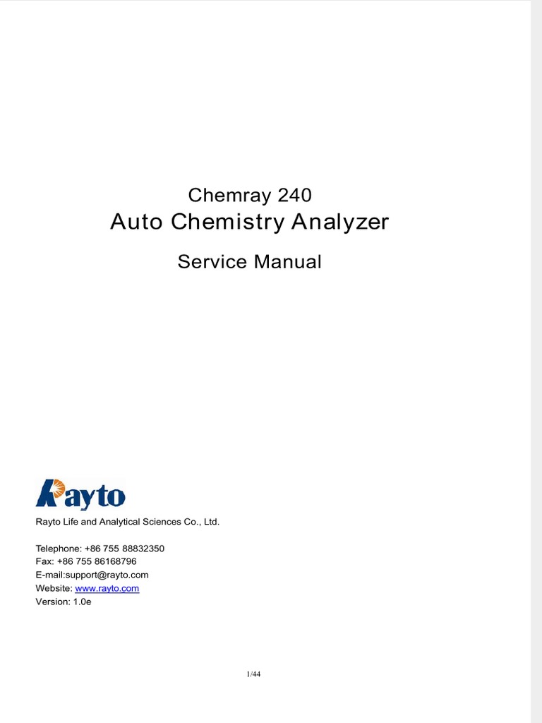 Vdocuments - MX - Chemray 240 Service Manual V10e | PDF | Power Supply ...