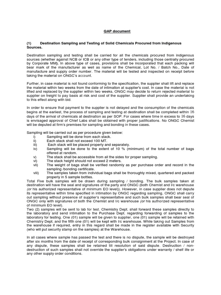 Quality Assurance Plan Doc Qap | PDF | Quality Assurance | Laboratories