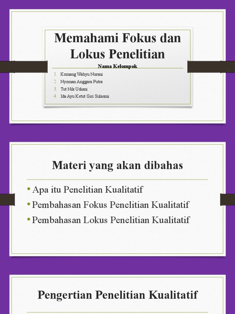 Fokus Dan Lokus Penelitian | PDF | Karier & Perkembangan