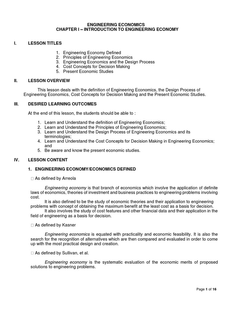Understanding Opportunity Cost in Engineering | PDF | Supply And Demand ...