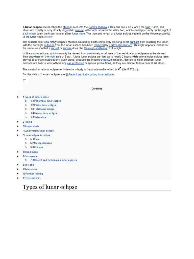 Total Lunar Eclipse | PDF | Solar Eclipse | Moon