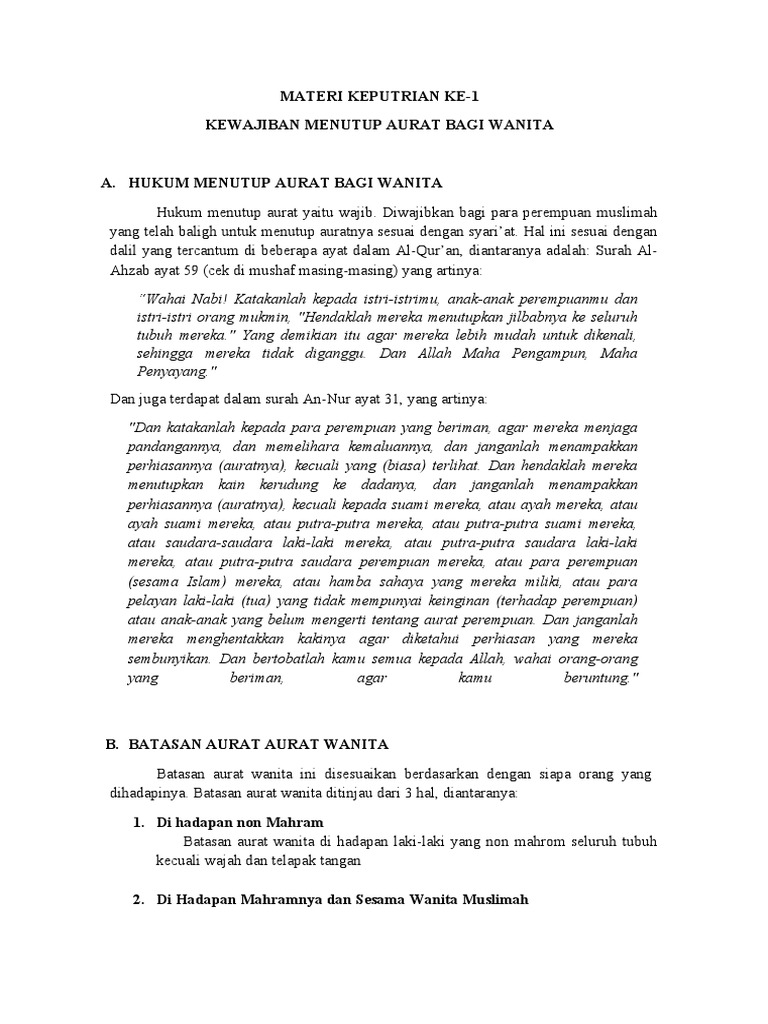 Materi Keputrian 1 | PDF