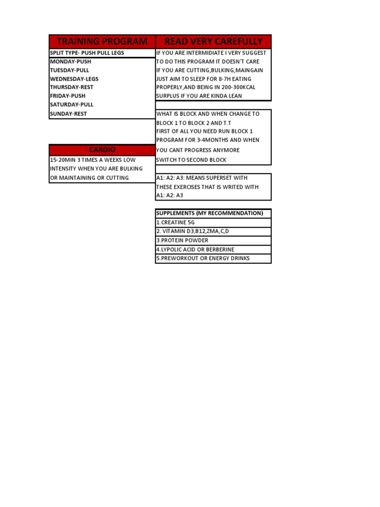 Push Pull Legs Phase 2 Program by Mantas Eitmon | PDF | Weight Training | Management Of Obesity