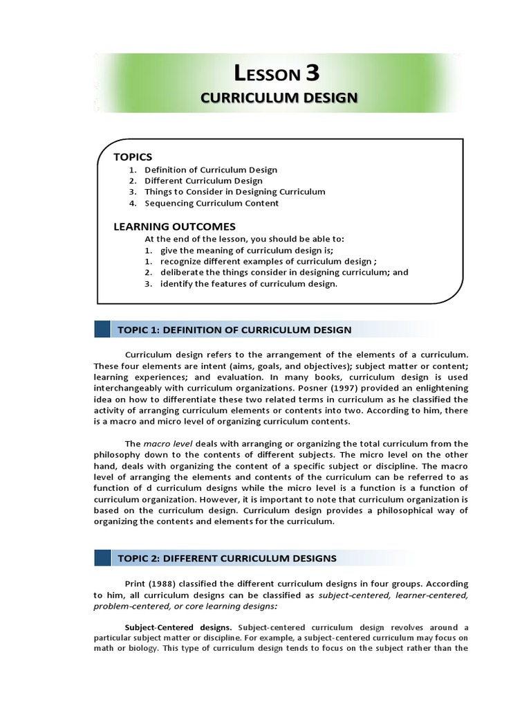 Ttsc-Lesson 3 | PDF | Curriculum | Learning