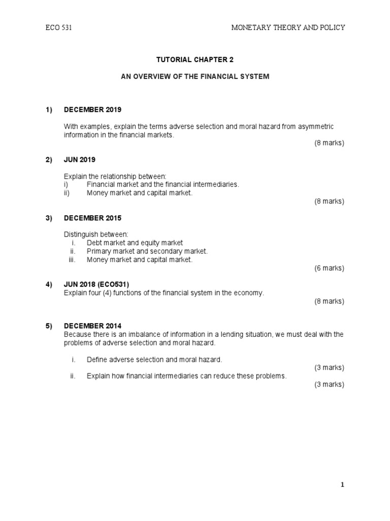 Tutorial Chapter 2 | PDF | Finance & Money Management