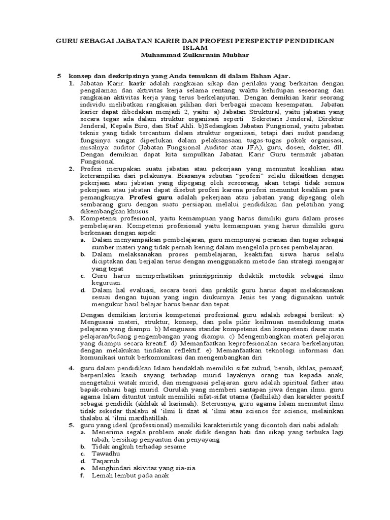 Guru Ideal dalam Pendidikan Islam | PDF | Karier & Perkembangan