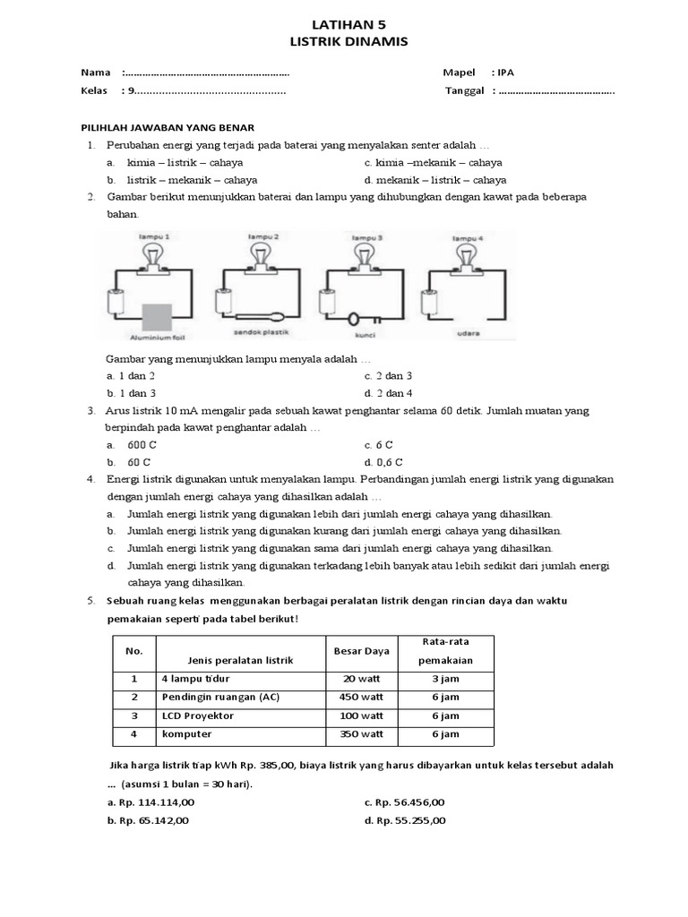 Latihan 5 Listrik Dinamis-20 | PDF