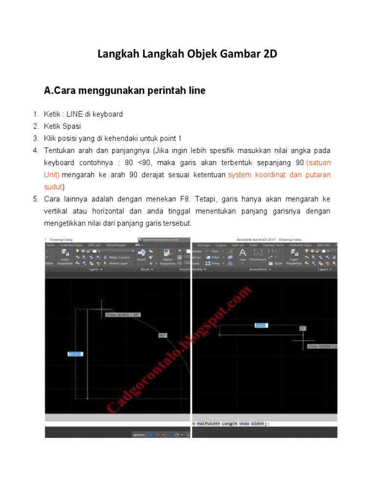 Langkah Langkah Objek Gambar 2D | PDF
