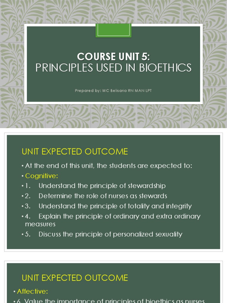 Principles Used in Bioethics | PDF | Marriage | Organ Donation