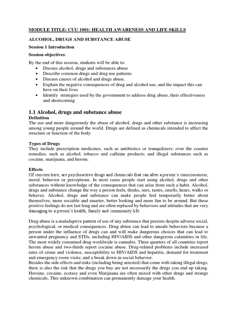 Drugs and Substance Abuse | PDF | Substance Abuse | Substance Dependence