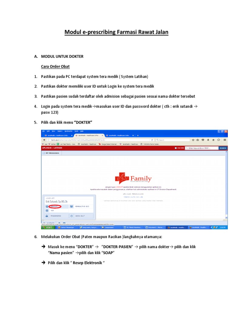 Modul Dokter Dan Farmasi E-Prescibing SIMRS | PDF