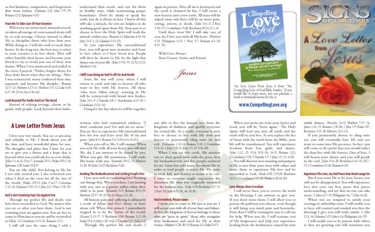 Pocket Signs Love Letter | PDF | Jesus | Sin