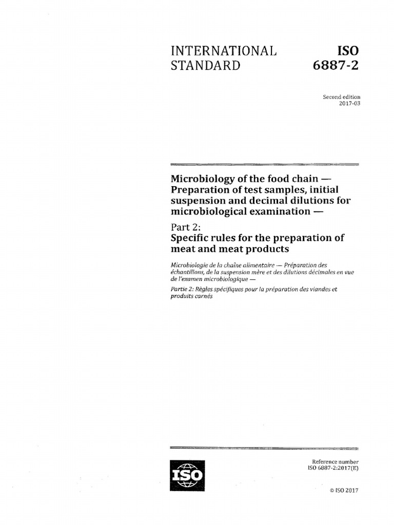 Iso 6887-2 2017 | PDF | International Organization For Standardization ...
