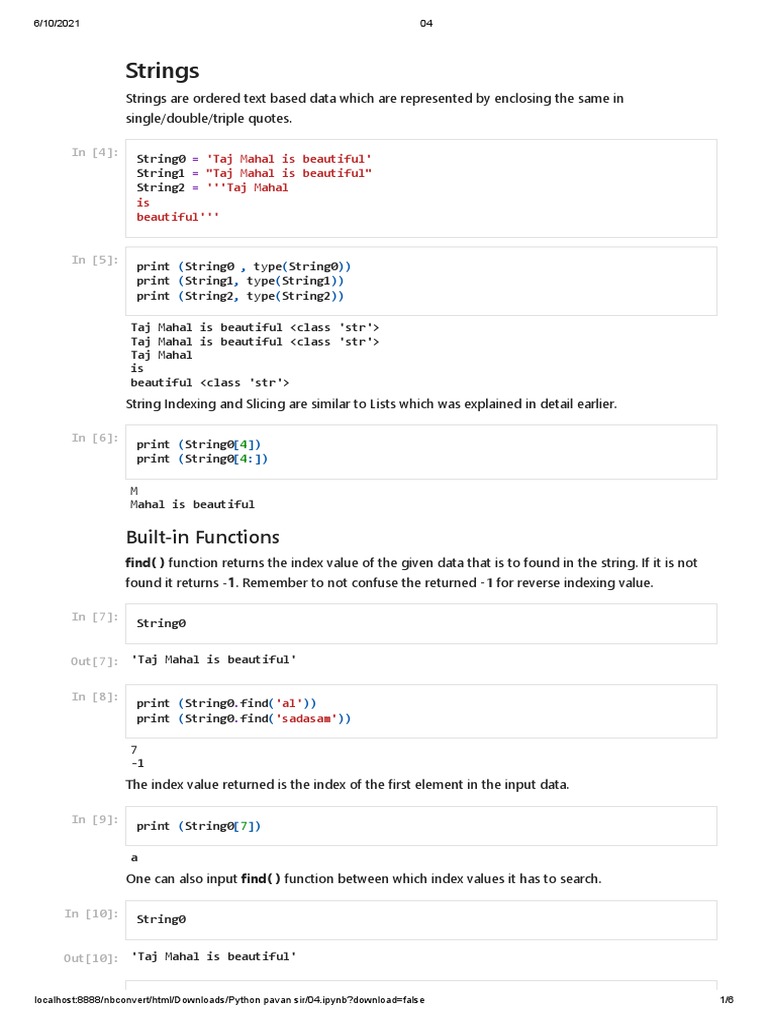 Strings Built In Functions Pdf Function Mathematics String Computer Science