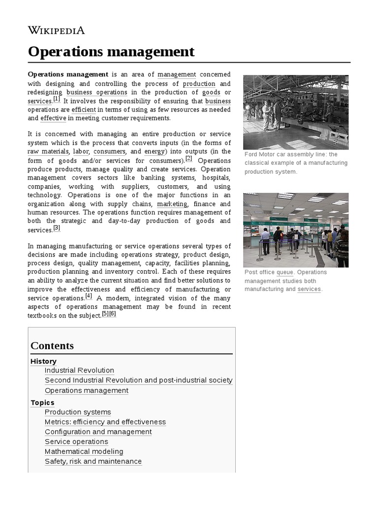 Operations Management | PDF | Operations Management | Lean Manufacturing