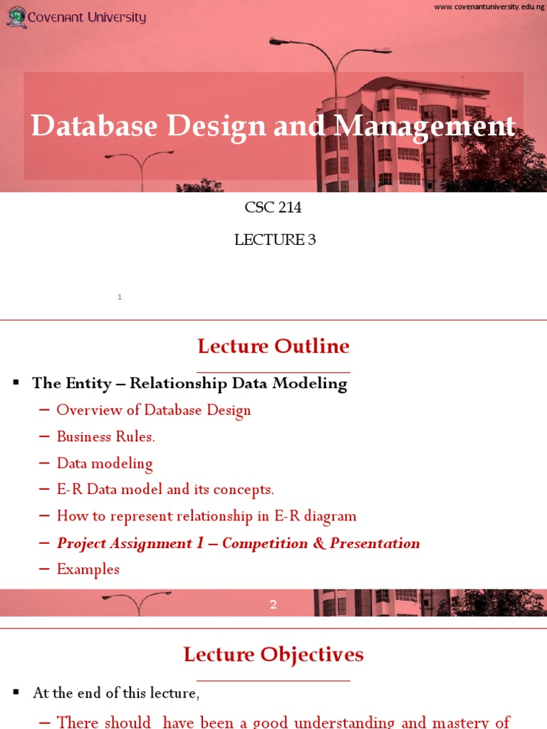 214 Lecture 3 | PDF | Conceptual Model | Database Design