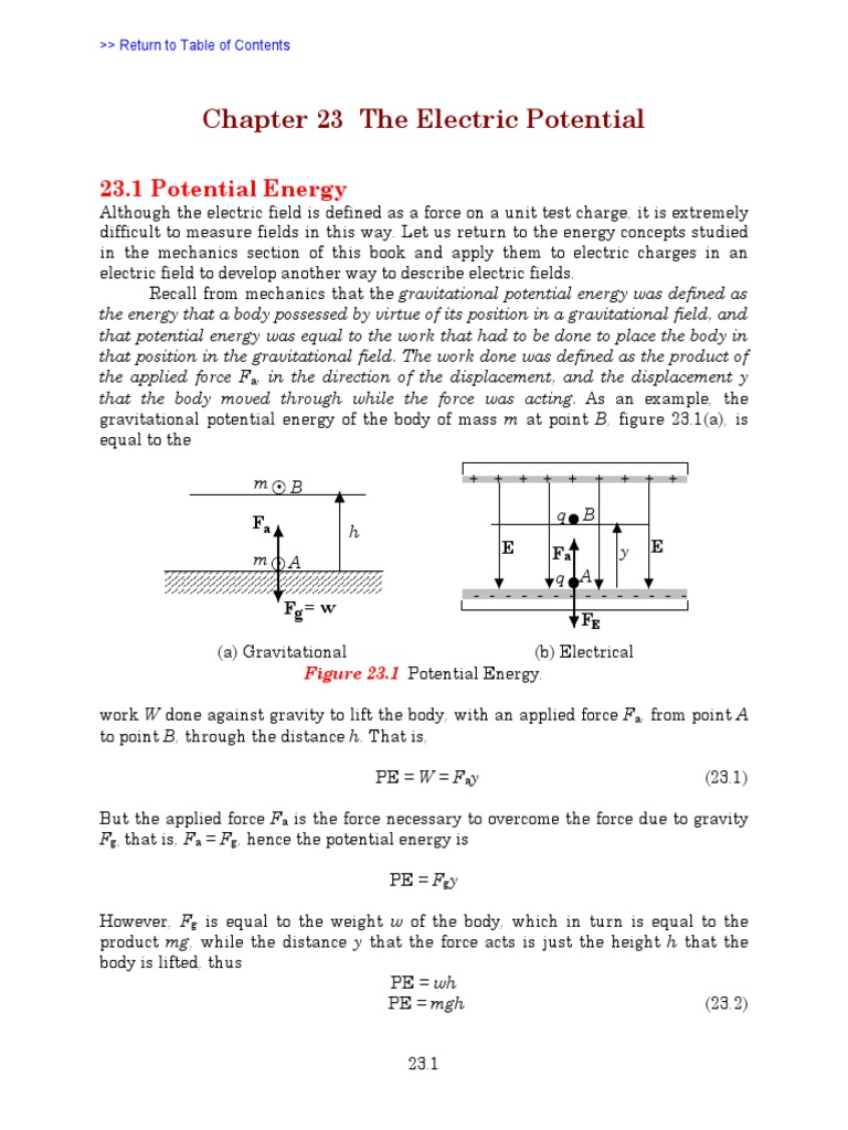 CH 23 | PDF | Potential Energy | Electric Field