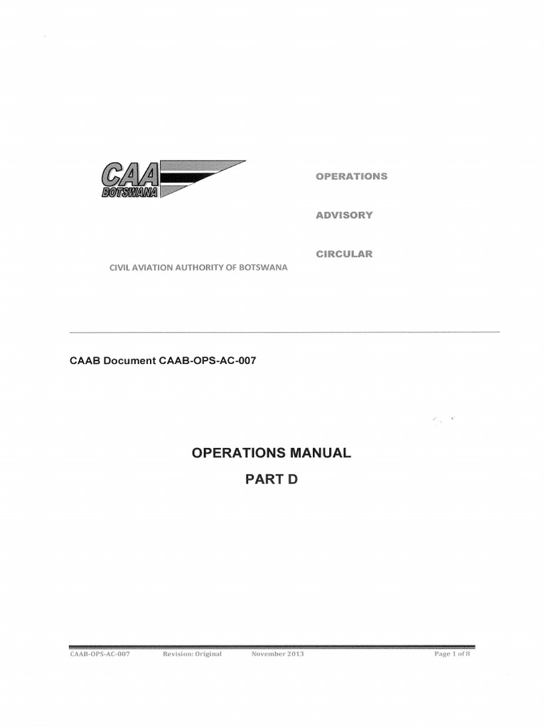 OAC 007 Ops Manual Part D | PDF