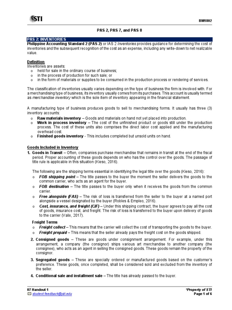 Understanding PAS 2: Inventories Guide | PDF | Inventory | Business