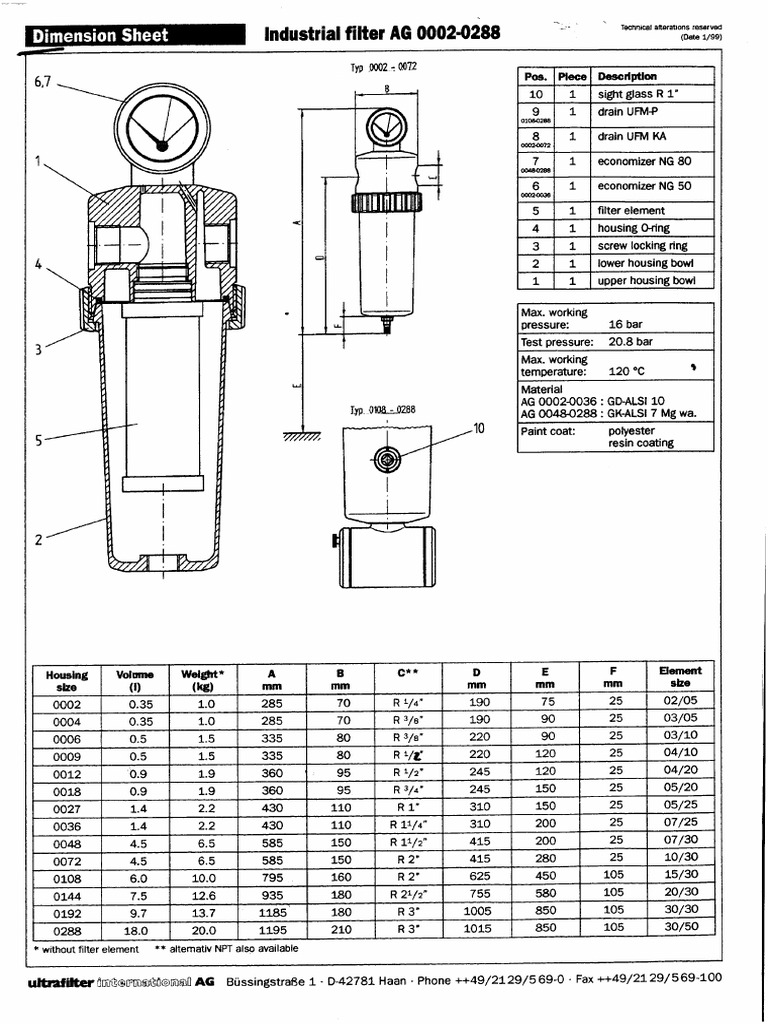 Filtro Ultrafilter Ag 0002 0288 | PDF