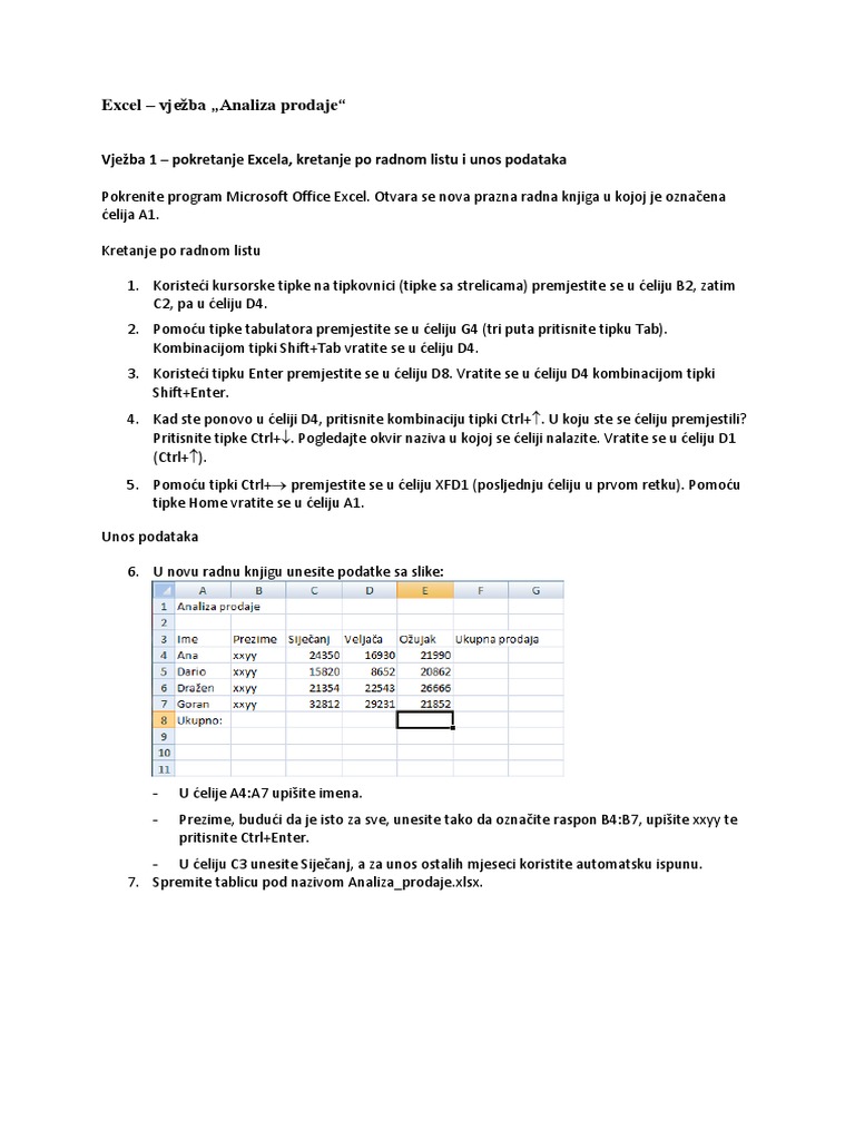 Vjezbe Excel - 24.03.2022. | PDF