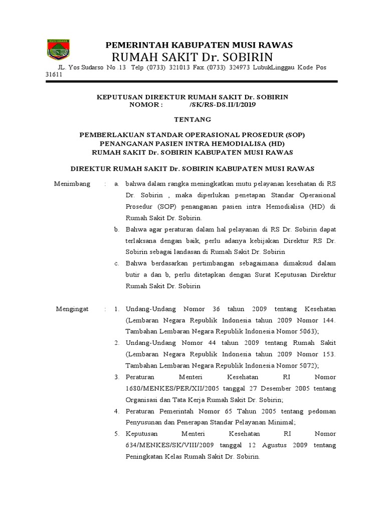 SK Pemberlakuan SPO HD | PDF