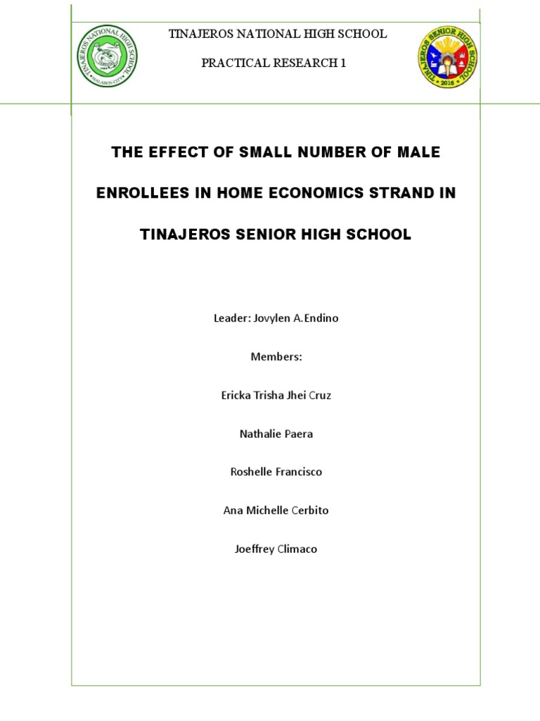 Male Enrollment in Home Economics Strand | PDF | Home Economics | Teachers