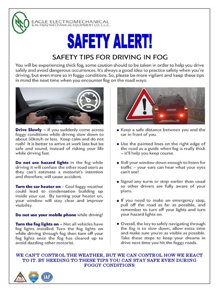 Safety Alert - Driving in Fog | PDF | Self-Improvement | Wellness