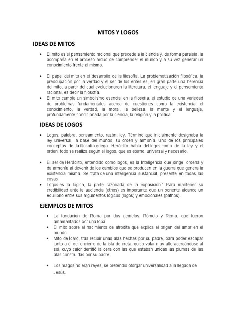 Mitos y Logos | PDF | Logos | Razón