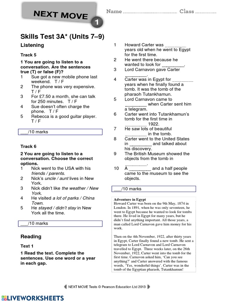 Next - Move 1 Test | PDF