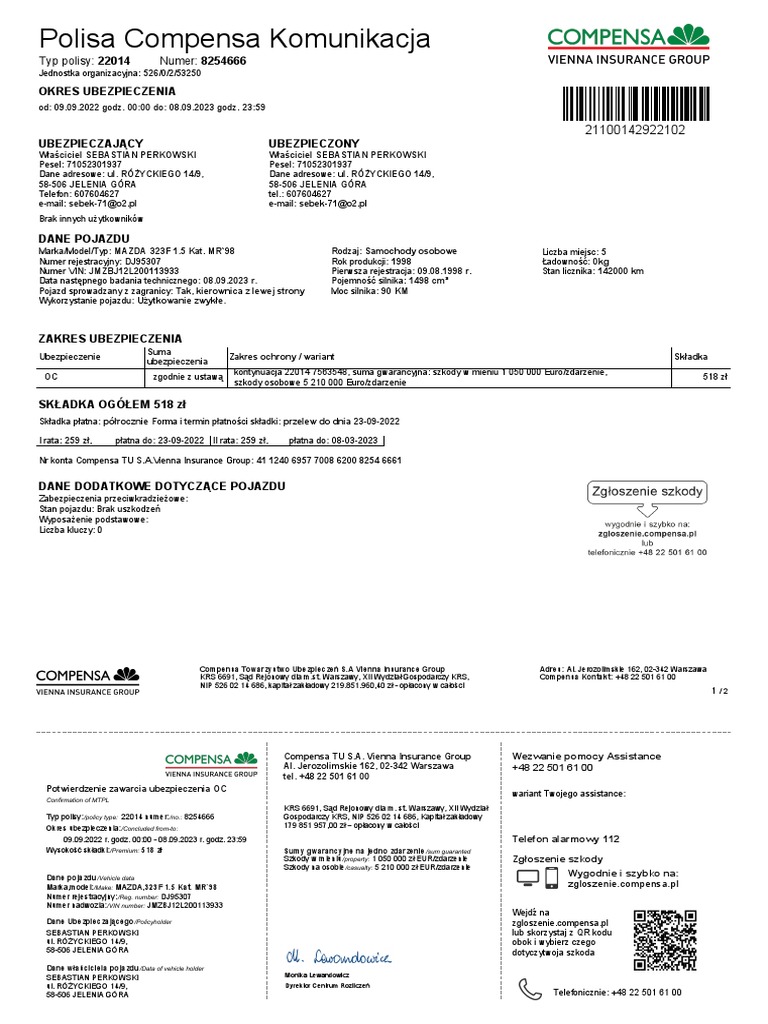 Policy 22014 8254666-1 | PDF