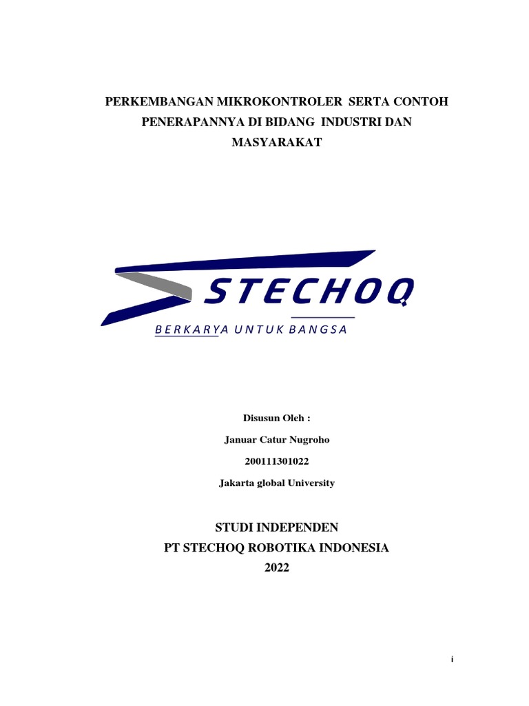 Makalah-Mikrokontroler-Dan-Penerapannya - Januar Catur Nugroho - 200111301022 - JGU | PDF