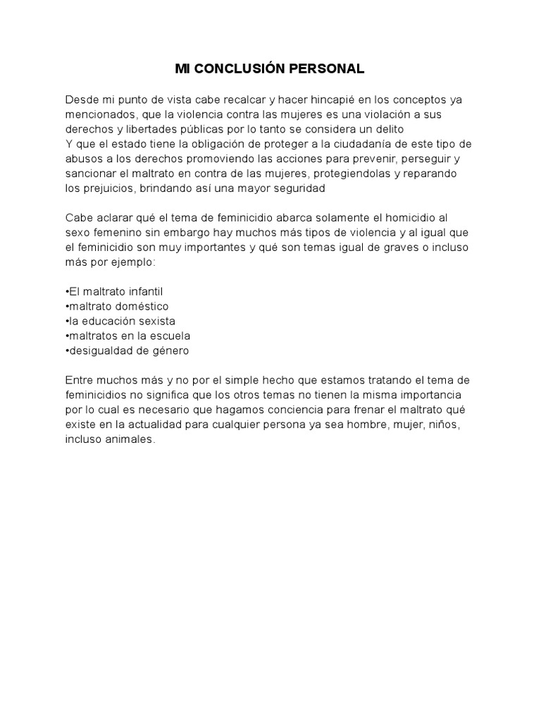 Mi Conclusión Personal | PDF