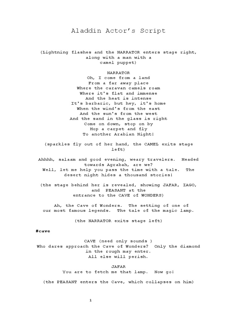 Alladin Actor's Script | PDF