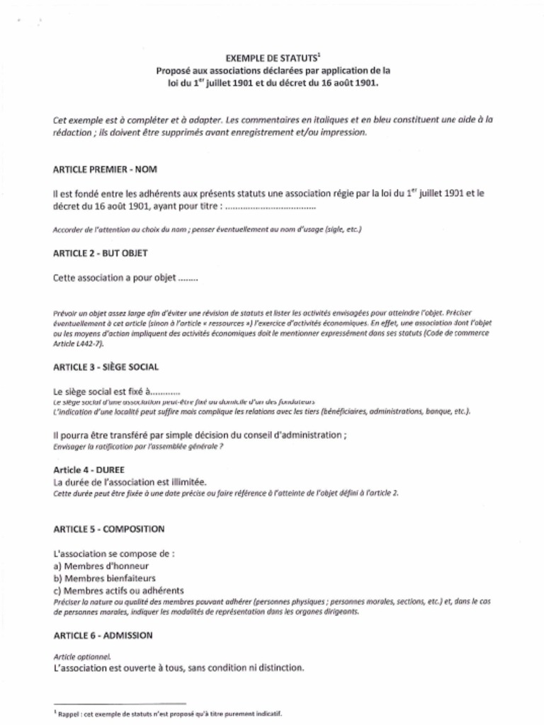 Exemple Statut Assos | PDF