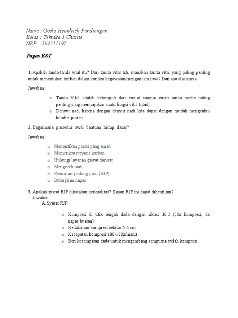 Gosla H. Pandiangan - T1C - Tugas BST | PDF