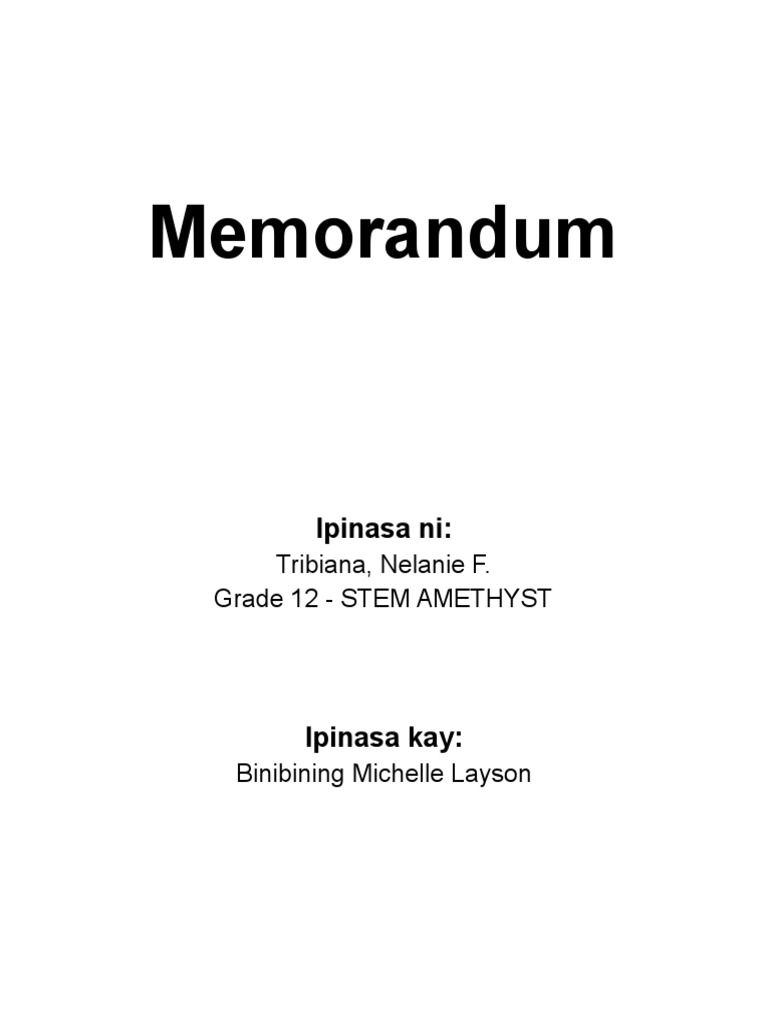 Memorandum | PDF