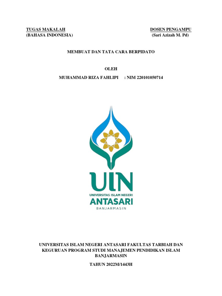 Panduan Berpidato di UIN Antasari | PDF | Karier & Perkembangan | Seni ...
