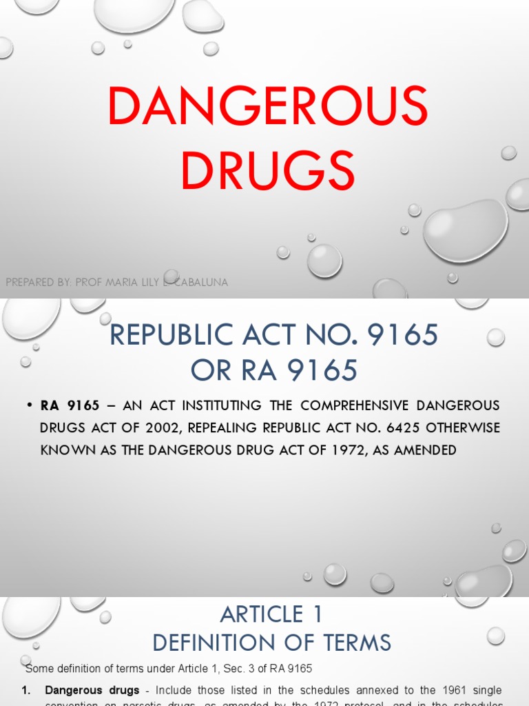 10.1 - Dangerous Drugs | PDF | Mdma | Cannabis (Drug)