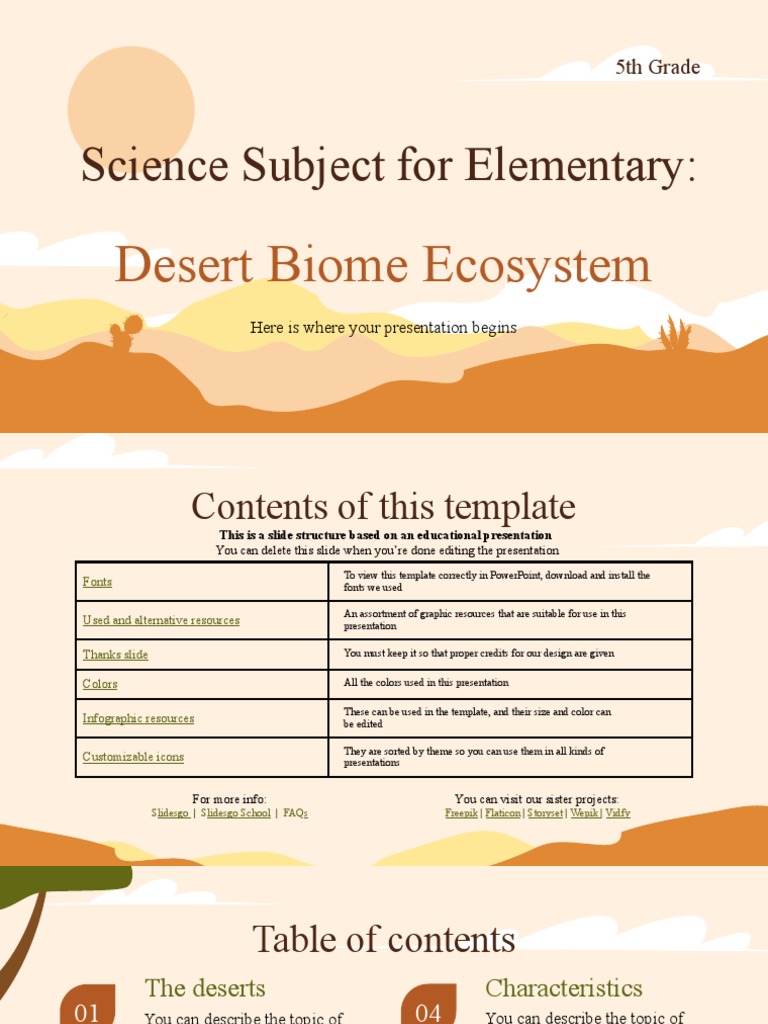 Science Subject For Elementary - 5th Grade - Desert Biome Ecosystem by ...