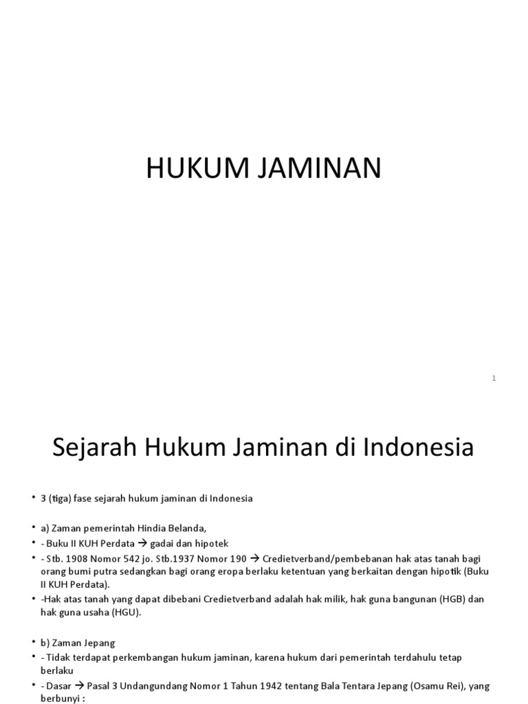 Hukum Jaminan | PDF | Pengelolaan Keuangan & Uang | Hukum