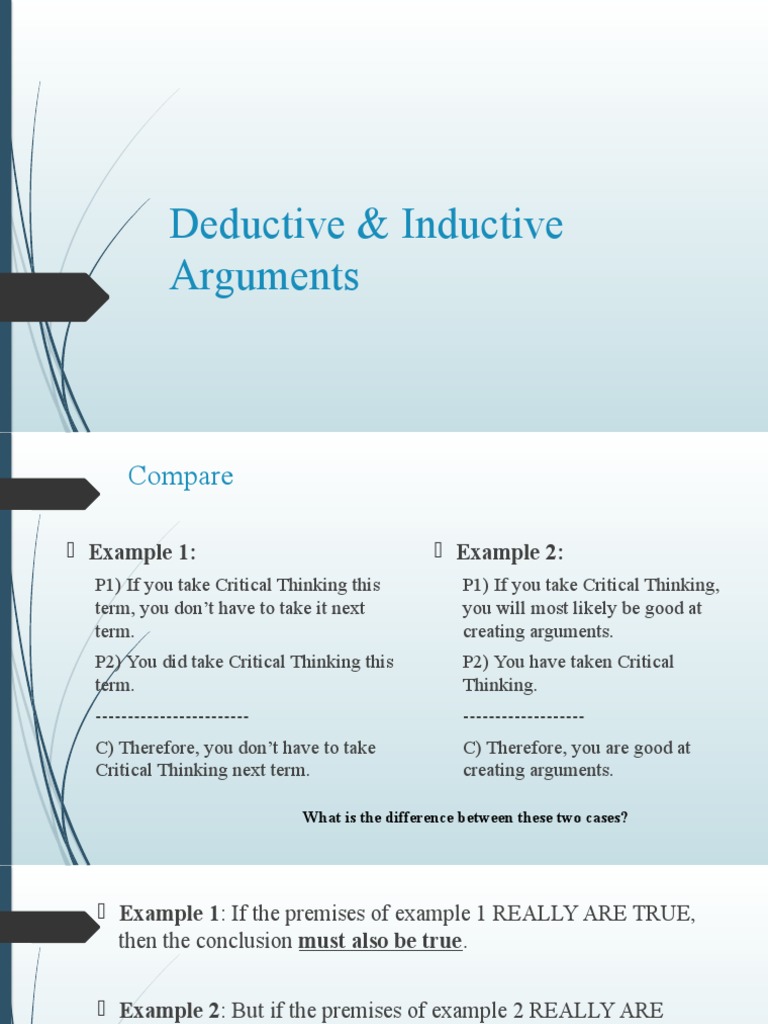 L3 Deductive Inductive Arguments Download Free Pdf Argument Deductive Reasoning