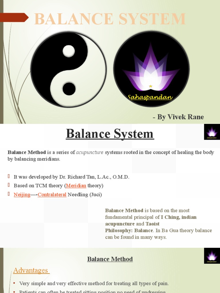 Balance System 1 | PDF | Meridian (Chinese Medicine) | Acupuncture