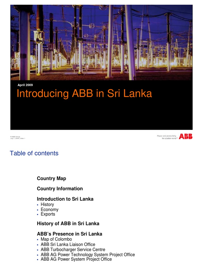 ABB Sri Lanka Country Presentation | PDF | Sri Lanka | Economies