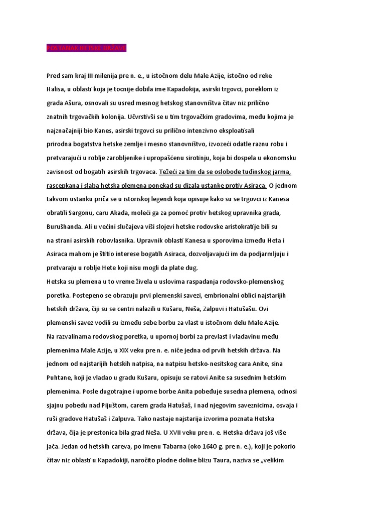 Hetiti Moj Tekst | PDF